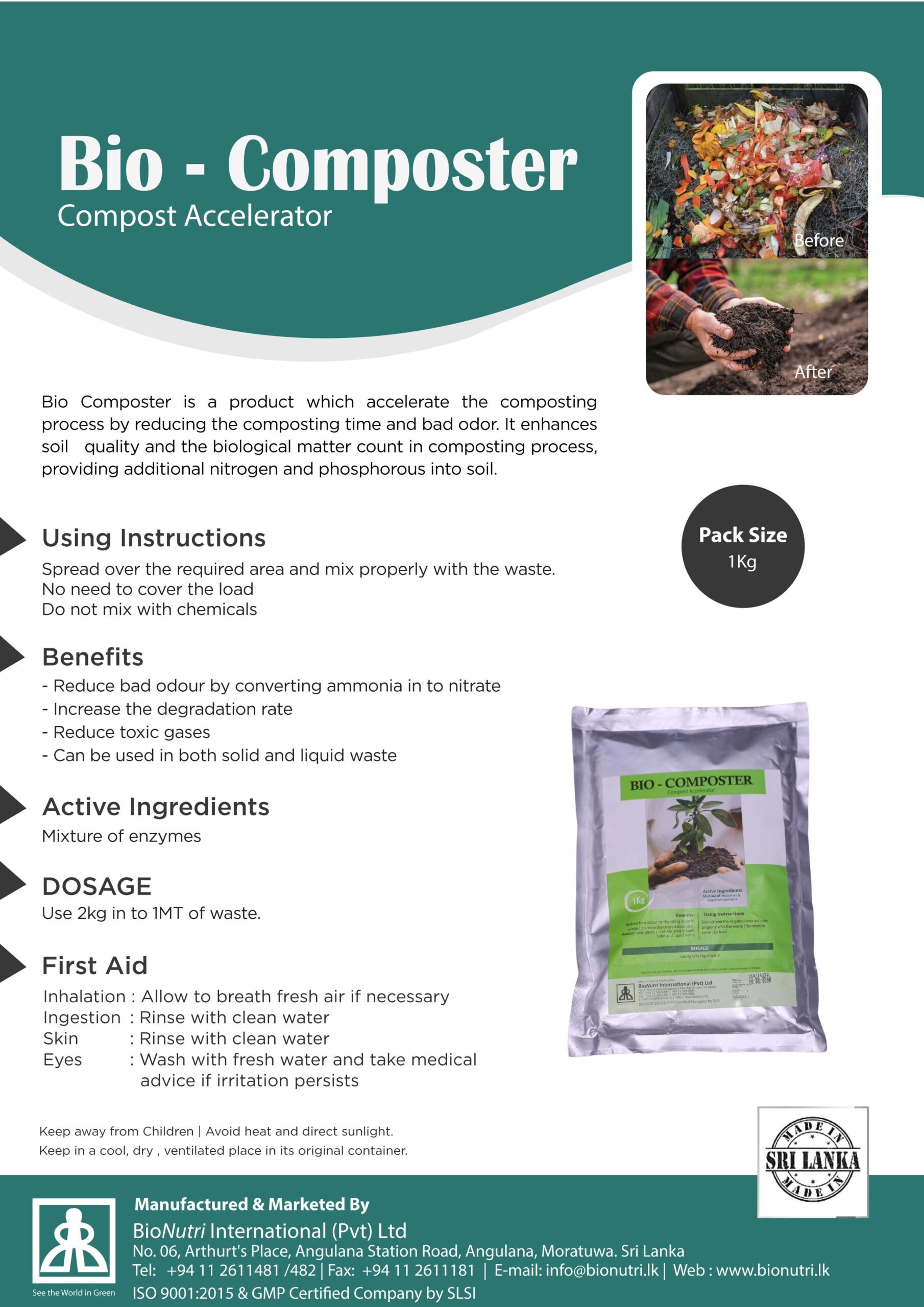 Bio Composter Compost Accelerator - BioNutri Internationl (Pvt) Ltd.