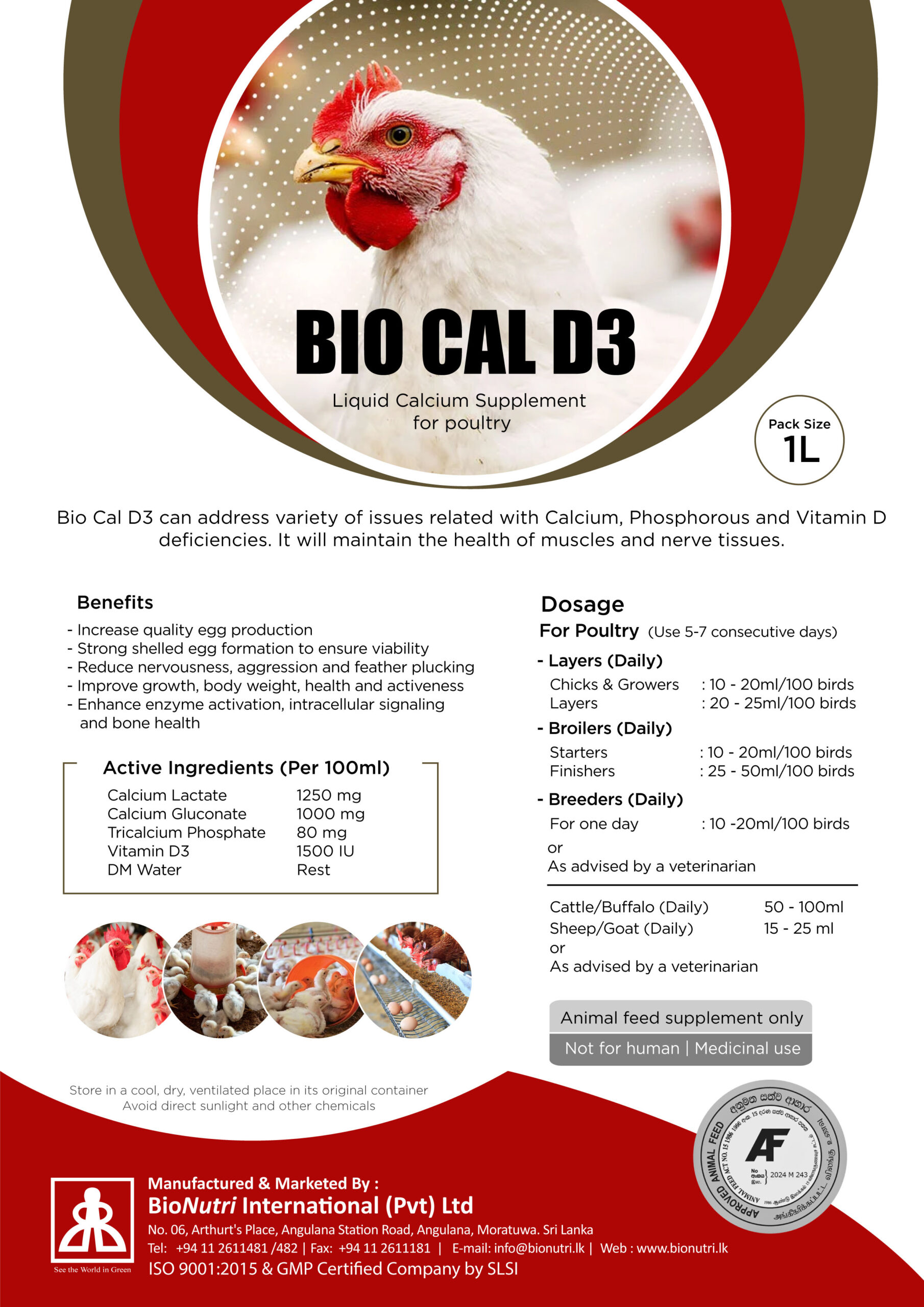 Bio Cal D3 Liquid Calcium Supplement for Poultry - BioNutri ...